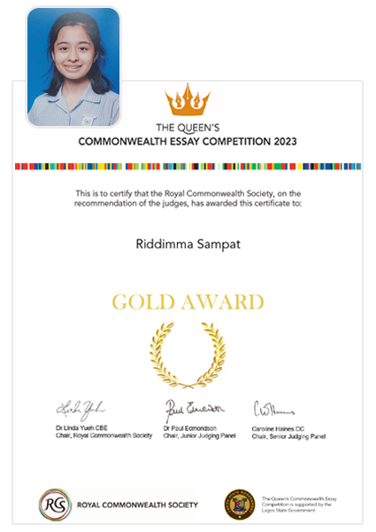 Student Achievements : The Queen’s Commonwealth Essay Competition