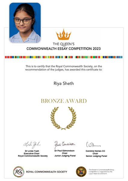 Student Achievements : The Queen’s Commonwealth Essay Competition