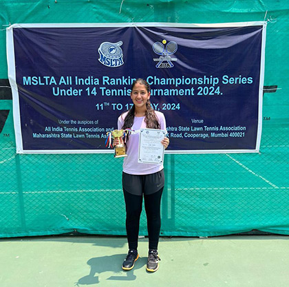 Samika Khanna Tennis Runner up | Dhirubhai Ambani International School